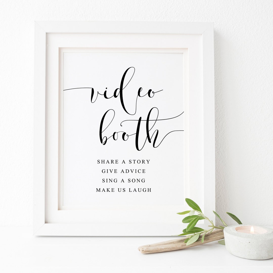 Video Booth Sign. Wedding Video Booth Sign. Wedding Video. Video Booth ...
