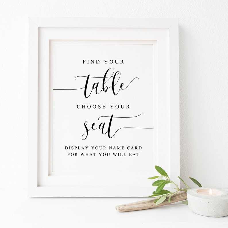 Find Your Table Sign.please Find Your Seat Sign.take Your Name - Etsy