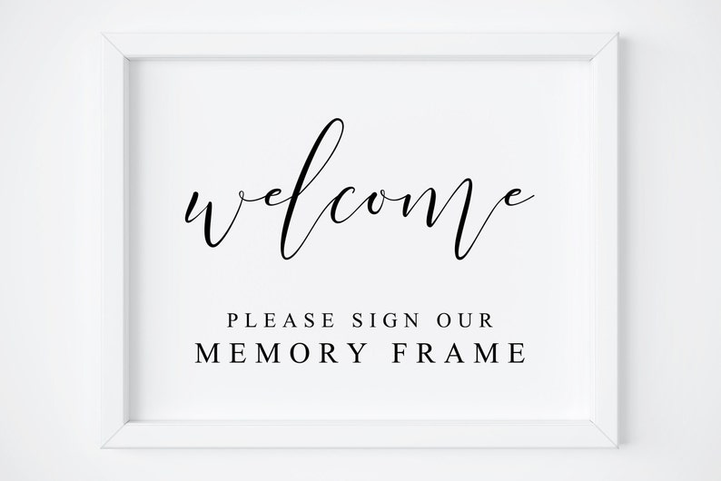 Welcome Please Sign Our Memory Frame -wedding Memory Frame Sign-sign ...