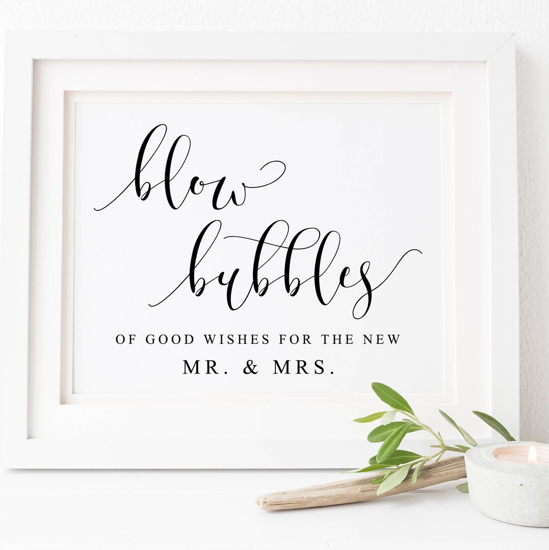 Blow Bubbles Sign-wedding Bubbles Sign-bubble Send off Sign-wedding ...