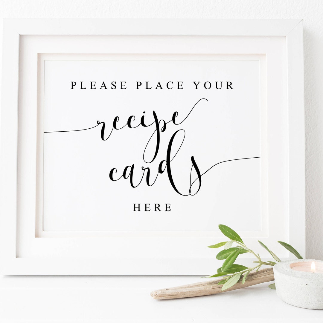 Recipe Card Sign-wedding Recipe Card-bridal Shower Recipe Card Sign ...