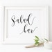 Salad Bar Sign.salad Sign.bridal Shower Party Sign.wedding Food Sign ...