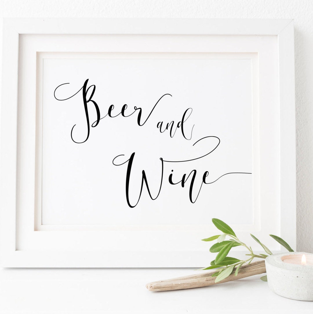 Beer and Wine Sign, Wedding Bar Sign, Open Bar, Wedding Decor, Wedding ...