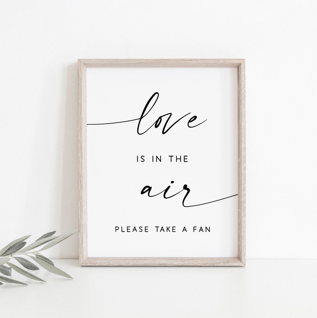 Love is in the Air Please Take A Fan Sign. Wedding Fans Sign ...