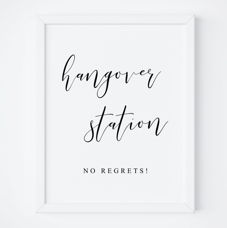 Hangover Station Sign Alcohol Sign Wedding Bar Sign Open Etsy