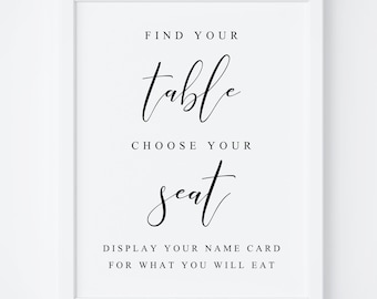 Find Your Table Sign Please Find Your Seat Sign Take Your - Etsy