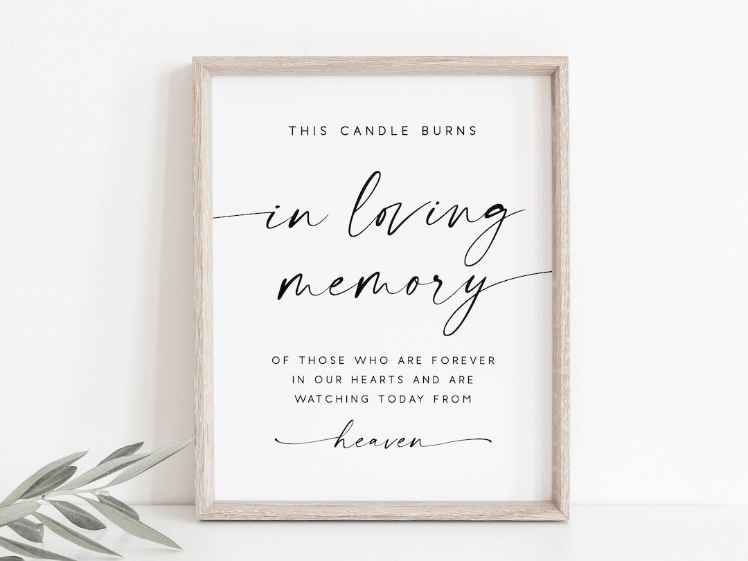 This Candle Burns in Loving Memory Wedding Sign-in Loving Memory ...