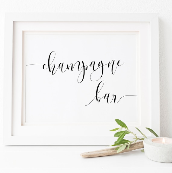 Champagne Bar.champagne Sign.champagne Wedding Sign.wedding | Etsy