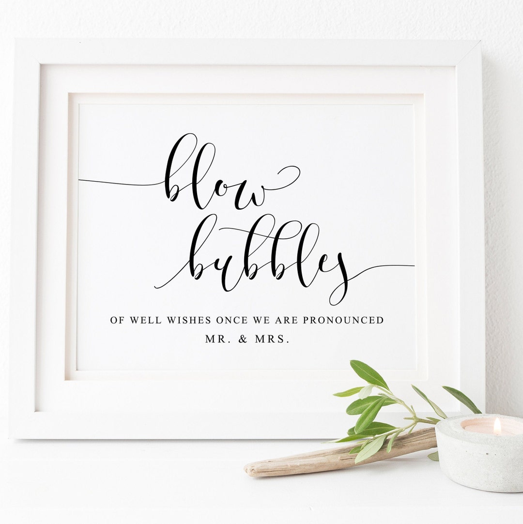 Blow Bubbles Sign-wedding Bubbles Sign-bubble Send off Sign-wedding ...