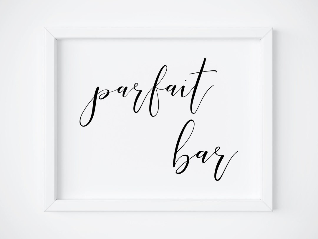 Parfait Bar Sign-yogurt Bar Sign-breakfast Party-bridal Shower ...