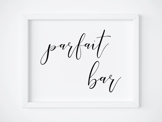 Parfait Bar Sign-yogurt Bar Sign-breakfast Party-bridal | Etsy