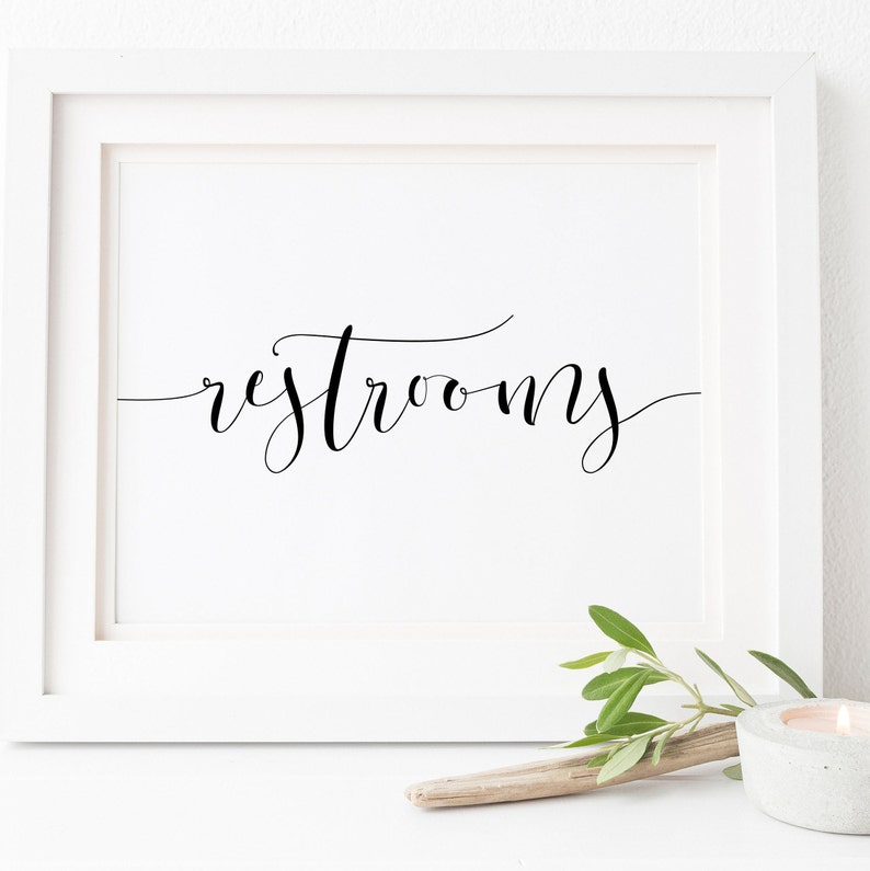 Restroom Sign.bathroom Sign Printable.wedding Restroom Sign.sign ...