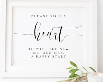Wedding Please Sign a Heart - Etsy