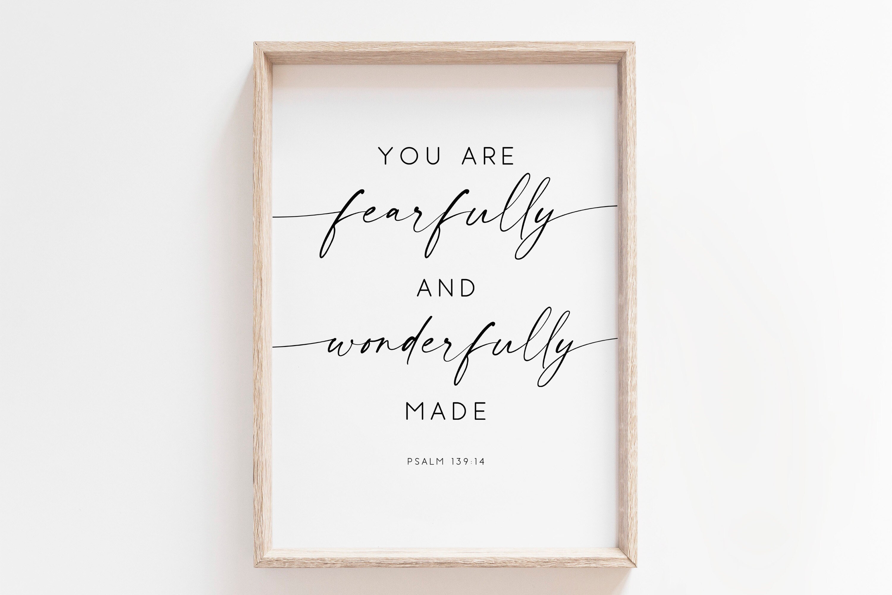 Art & Collectibles Prints Bible verse wall art print psalm 139 14 ...
