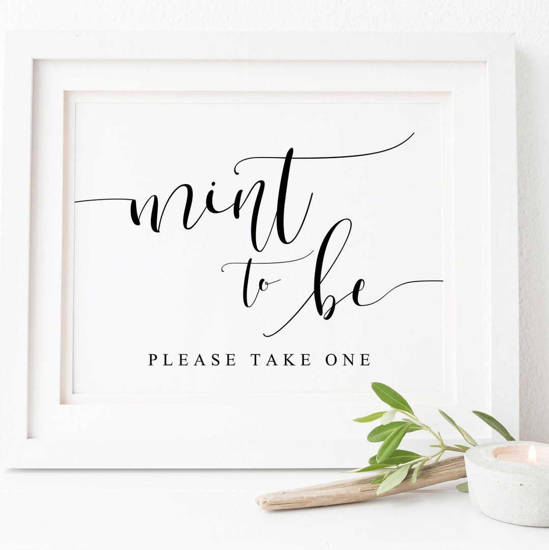 Mint to Be Wedding Sign-favors Sign-mint to Be Favors-wedding Favors ...
