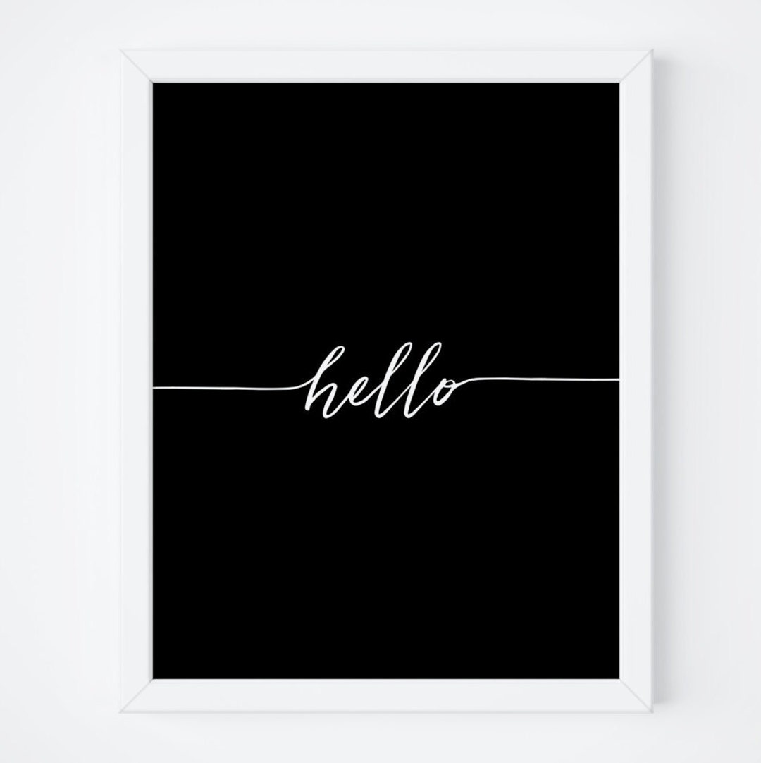 Printable Art "hello" Digital Print, Hello Print, Hello Sign ...
