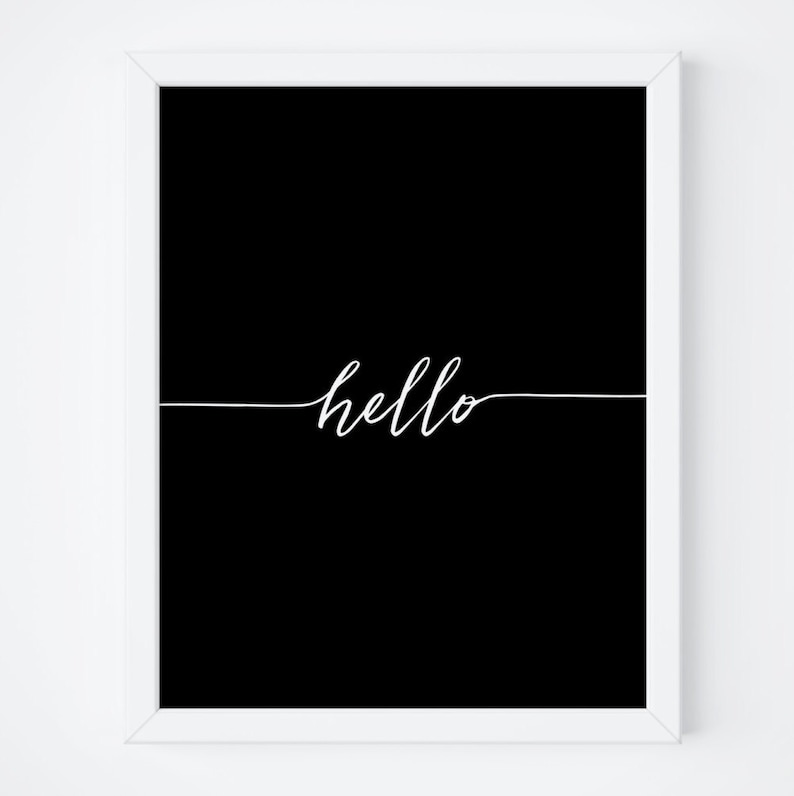 Printable Art "hello" Digital Print, Hello Print, Hello Sign ...