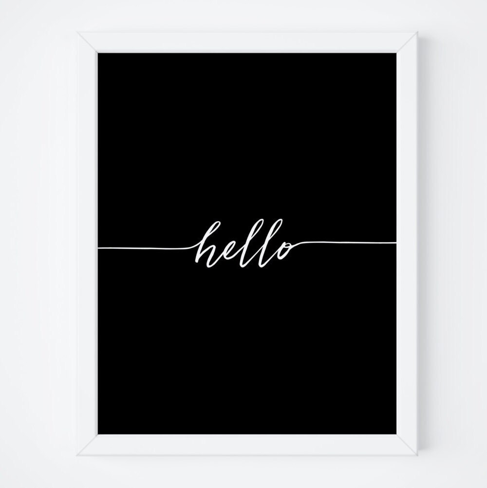 Printable Art Hello Digital Print Hello Print | Etsy