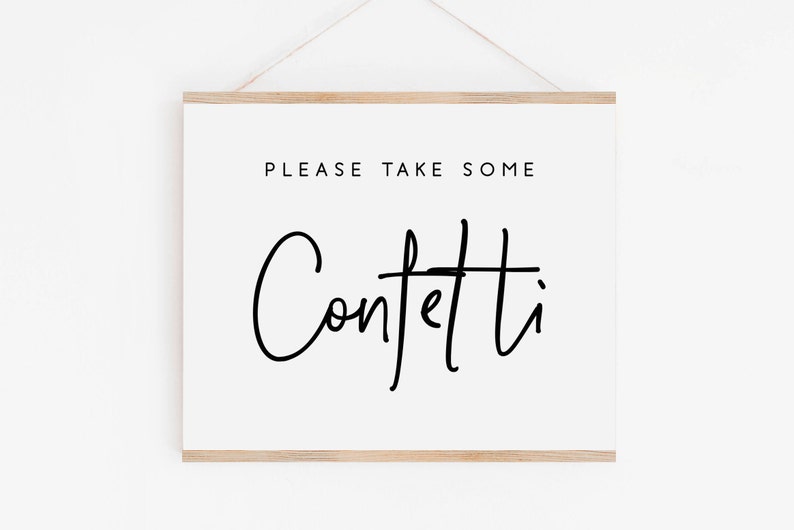 Party Supplies Signs Wedding Signs Ceremony Sign Printable Confetti ...