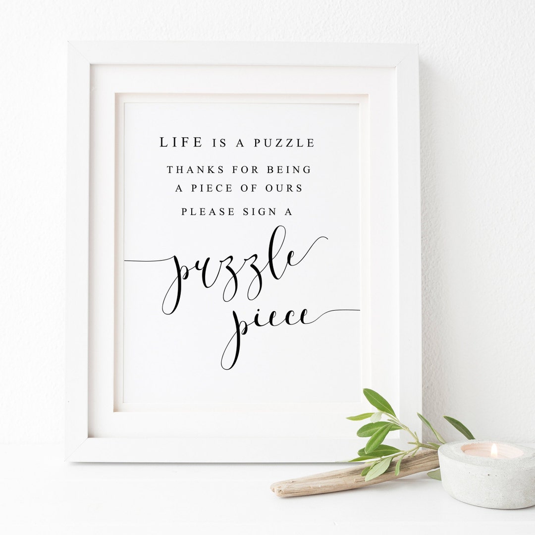 Puzzle Guestbook Sign. Wedding Puzzle Sign. Printable Puzzle Piece ...