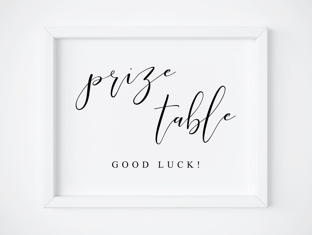Prize Table Sign.prize Table Printable.bridal Shower Party Sign.bridal ...