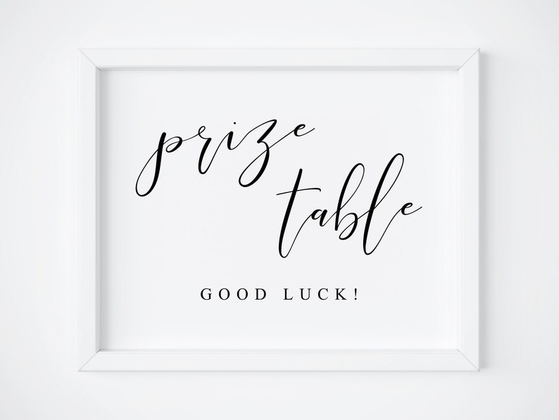 Prize Table Sign.prize Table Printable.bridal Shower Party - Etsy