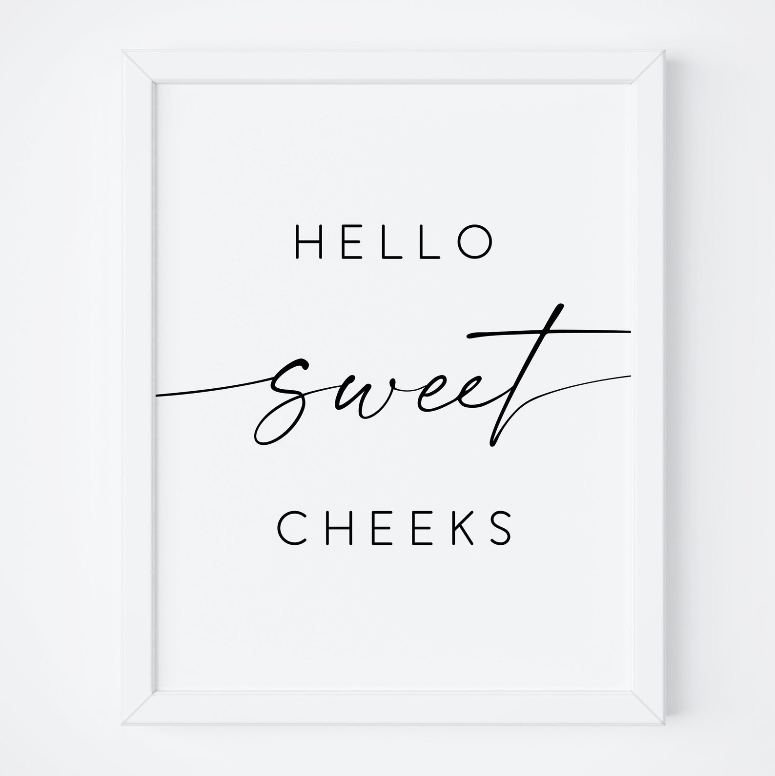 Hello Sweet Cheeks Sign. Funny Bathroom Sign. Nursery Wall | Etsy