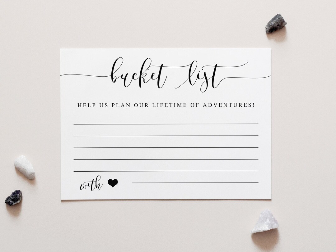 Wedding Bucket List Cards-bucket List Sign-wedding Bucket List Sign ...