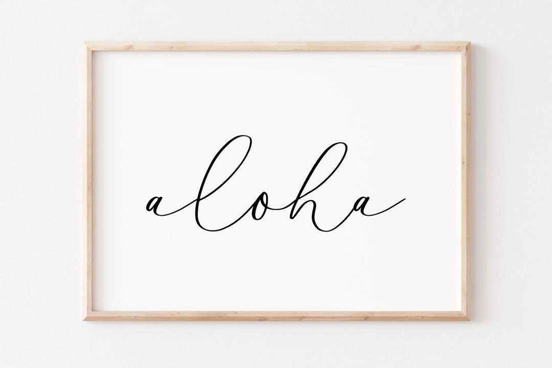 Arte imprimible de Aloha. Arte de la pared de Aloha. Impresión de arte ...