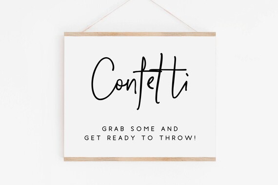 Confetti Sign.confetti Printable.wedding Confetti Sign.wedding | Etsy