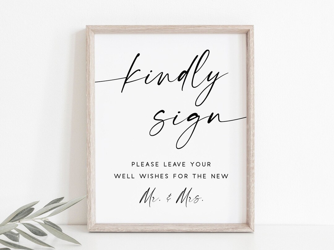 Kindly Sign-guestbook Sign-wedding Guest Book Sign-guest Book Sign ...