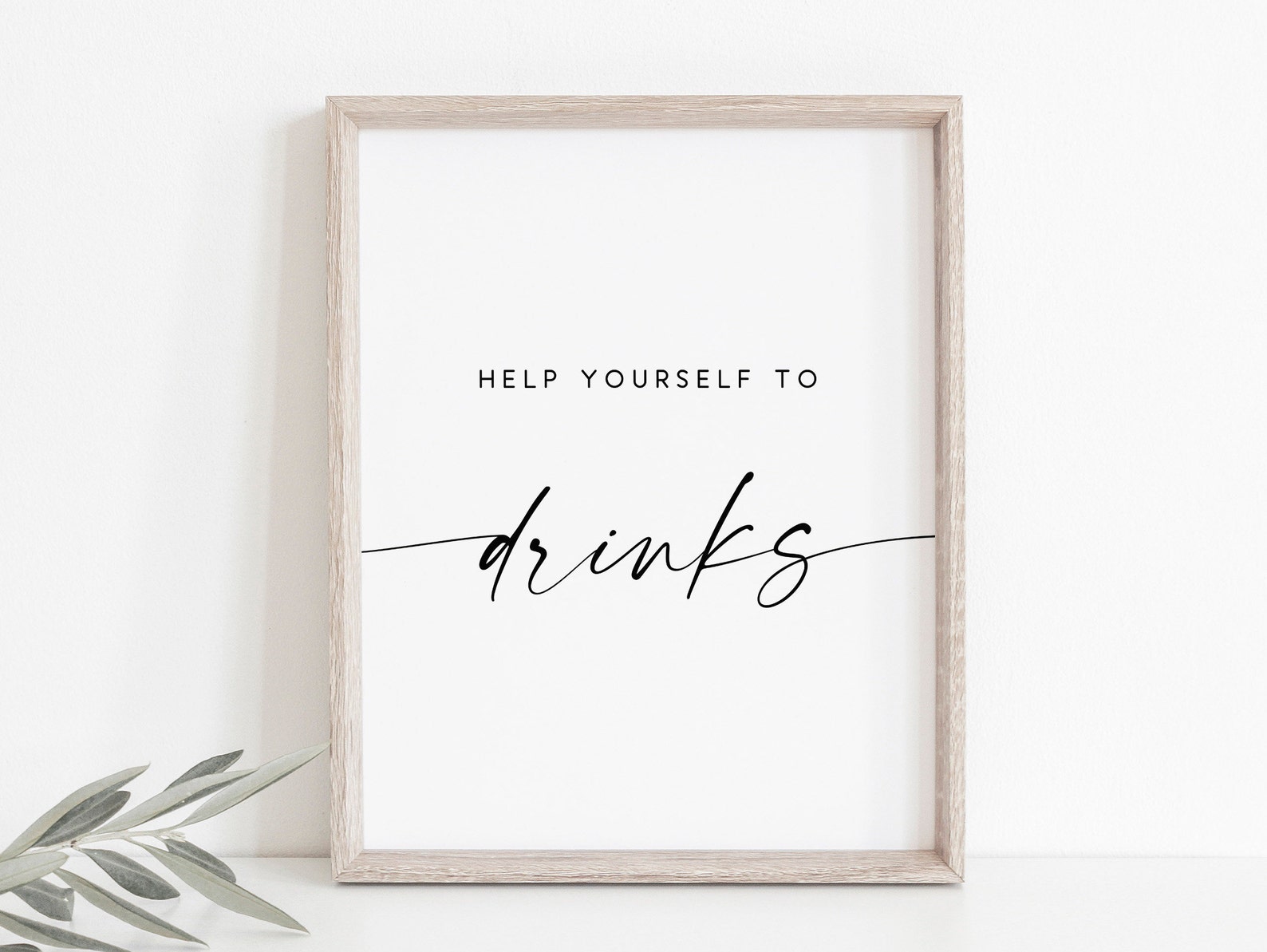 Help Yourself to Drinks Sign. Drinks Sign. Bridal Shower Sign. Wedding ...