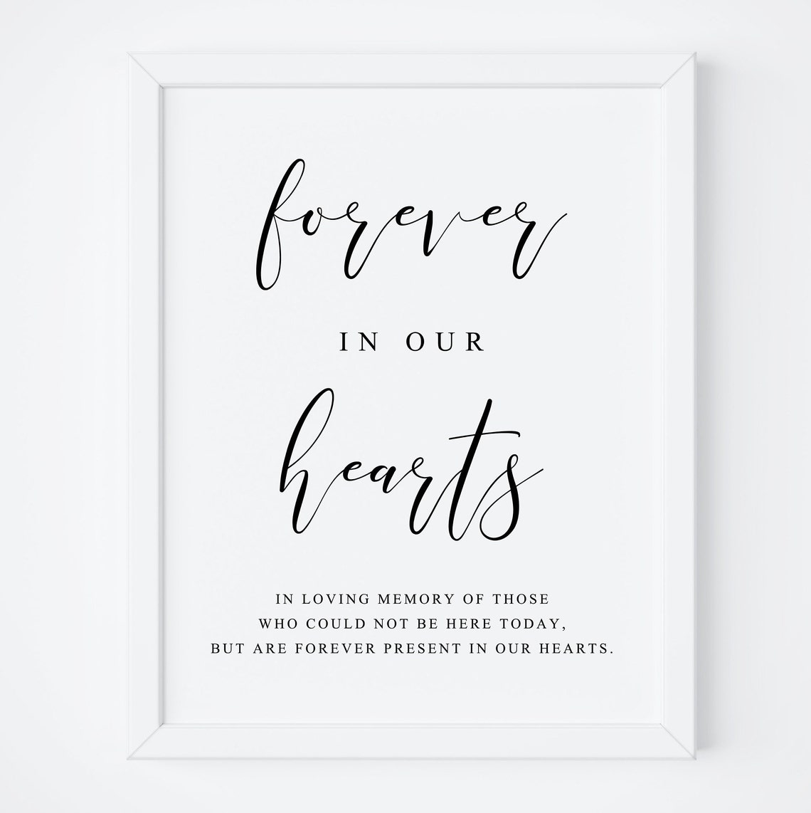 Forever in Our Hearts Sign-in Loving Memory Sign-memory Table Sign ...