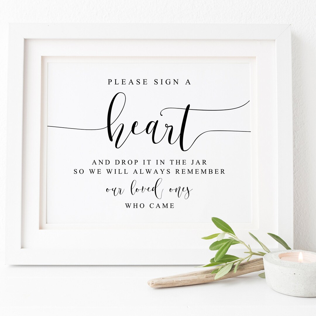 Please Sign A Heart Sign-please Sign-heart Guestbook Sign-guestbook ...