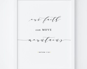 Faith Can Move Mountains Bible Verse Instant Download Printable ...