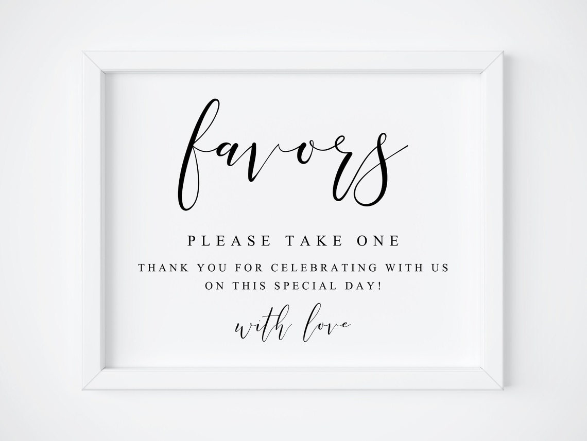 Favors Sign-wedding Favor Sign-guests Favors Sign-favors - Etsy