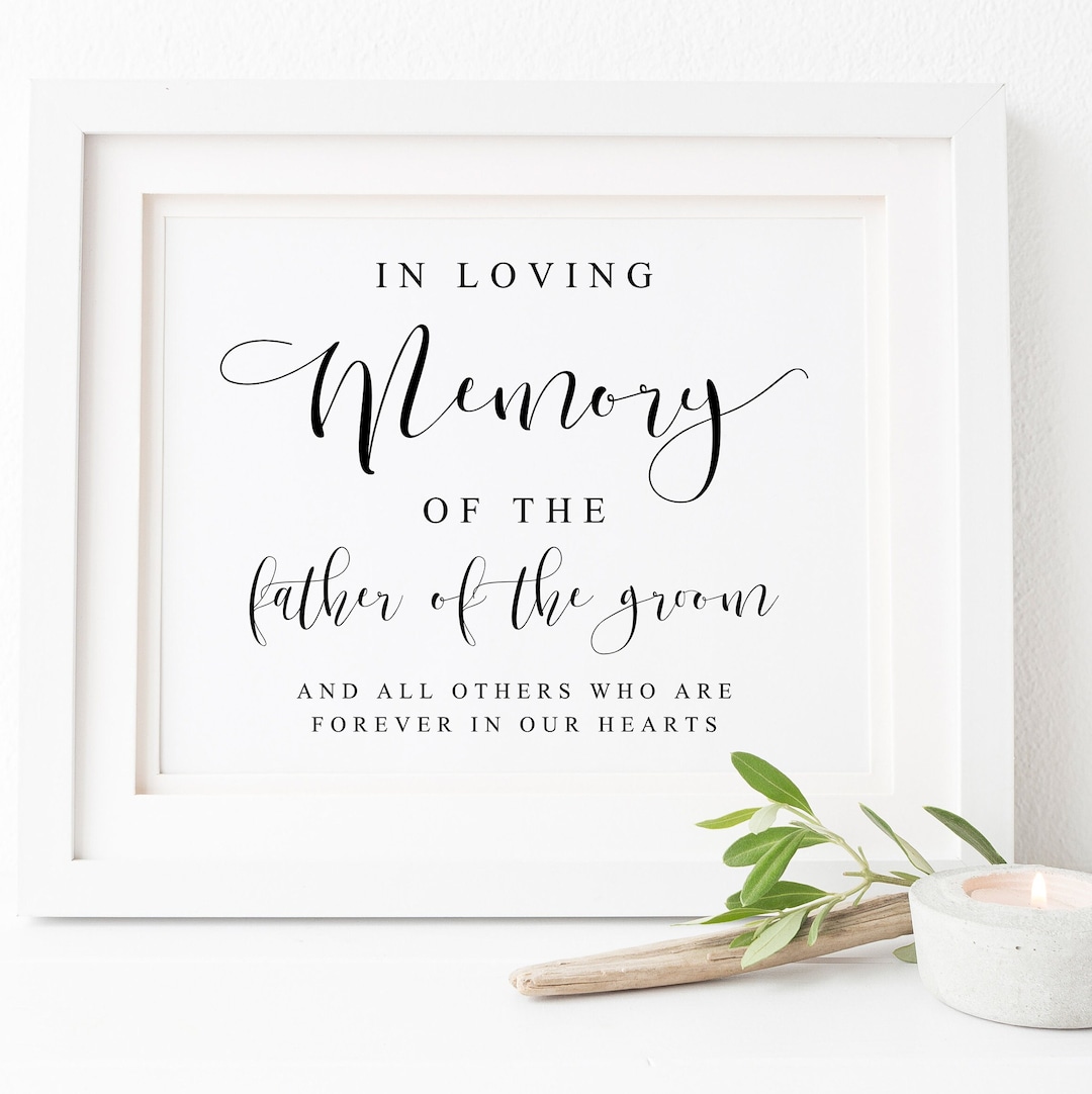 In Loving Memory Sign-memory Table Sign-wedding Memorial Sign-father of ...