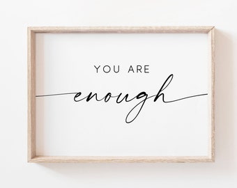 You Are Enough Poster - Etsy