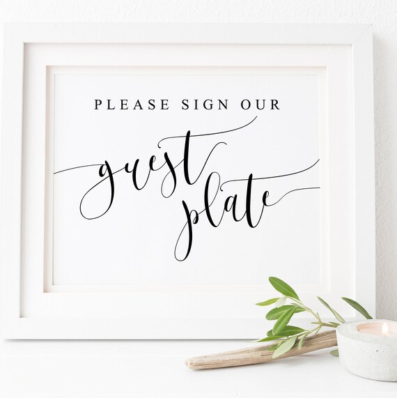 Please Sign Our Guest Plate-wedding Guestbook Sign-guestbook | Etsy
