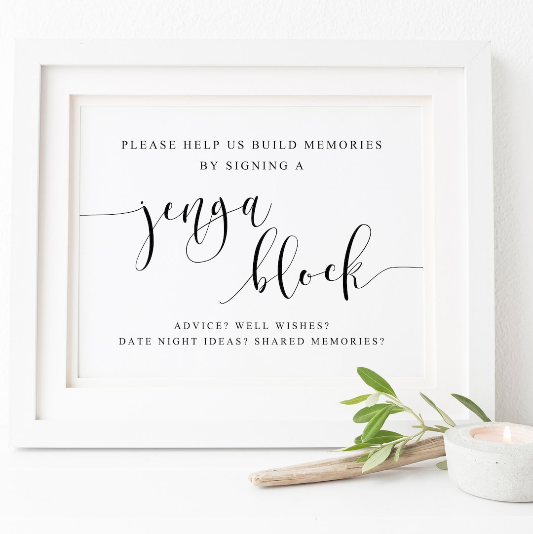 Jenga Guestbook Sign.jenga Block Sign.building Memories Please Sign A ...