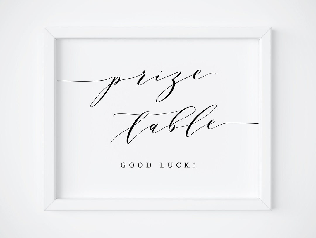 Prize Table Sign.prize Table Printable.bridal Shower Party Sign.bridal ...