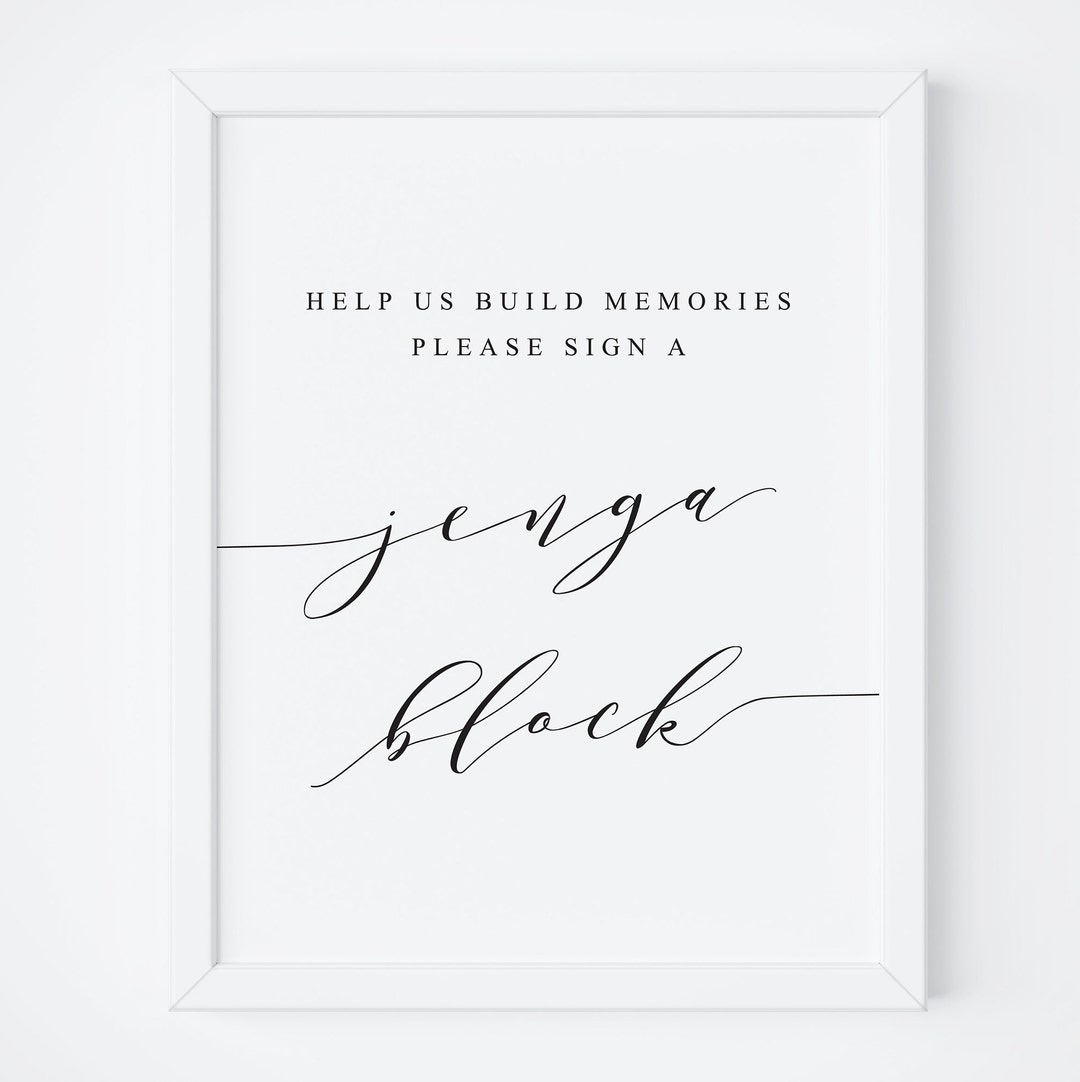 Jenga Guestbook Sign.jenga Block Sign.building Memories Please Sign A ...