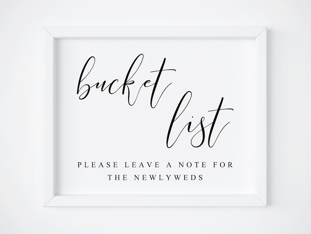 Bucket List Wedding Sign-bucket List Sign-newlyweds Sign-wedding Signs ...