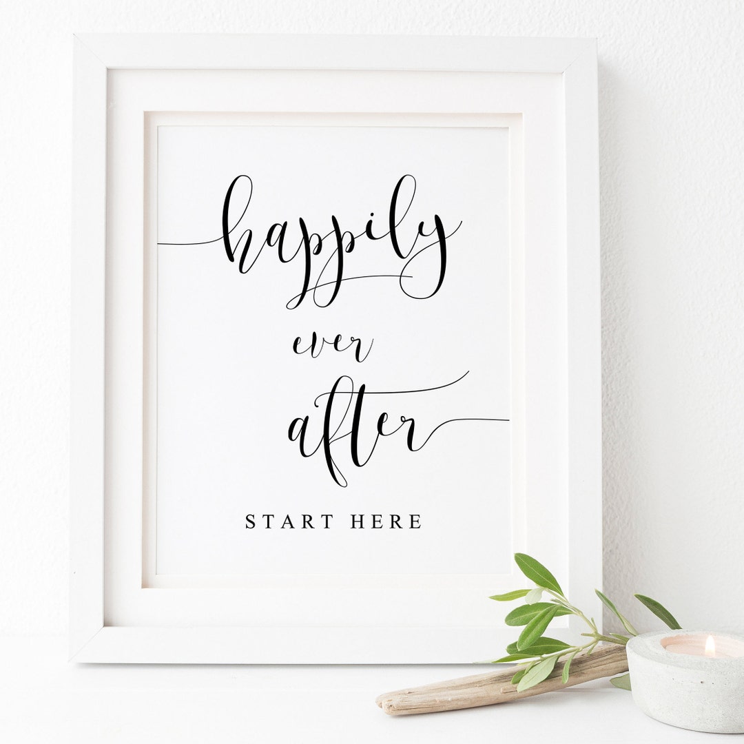 Happily Ever After Sign-rustic Wedding Signs-wedding Printable-wedding ...