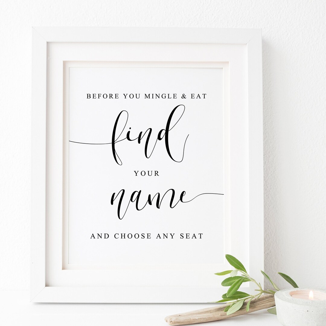 Find Your Name and Choose Any Seat.printable Find Your Name Sign ...