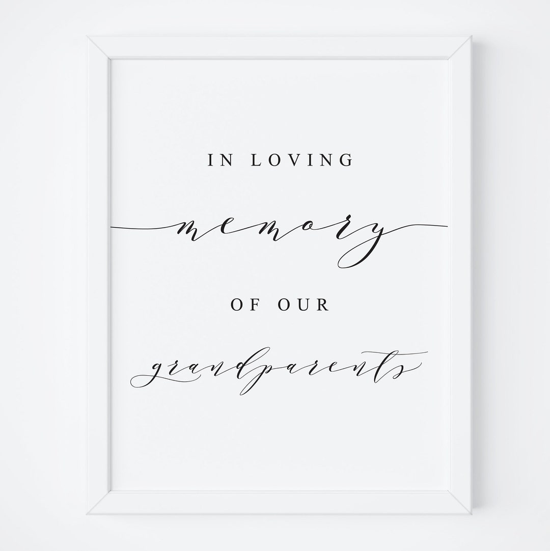 In Loving Memory of Our Grandparents-wedding in Loving Memory Sign ...
