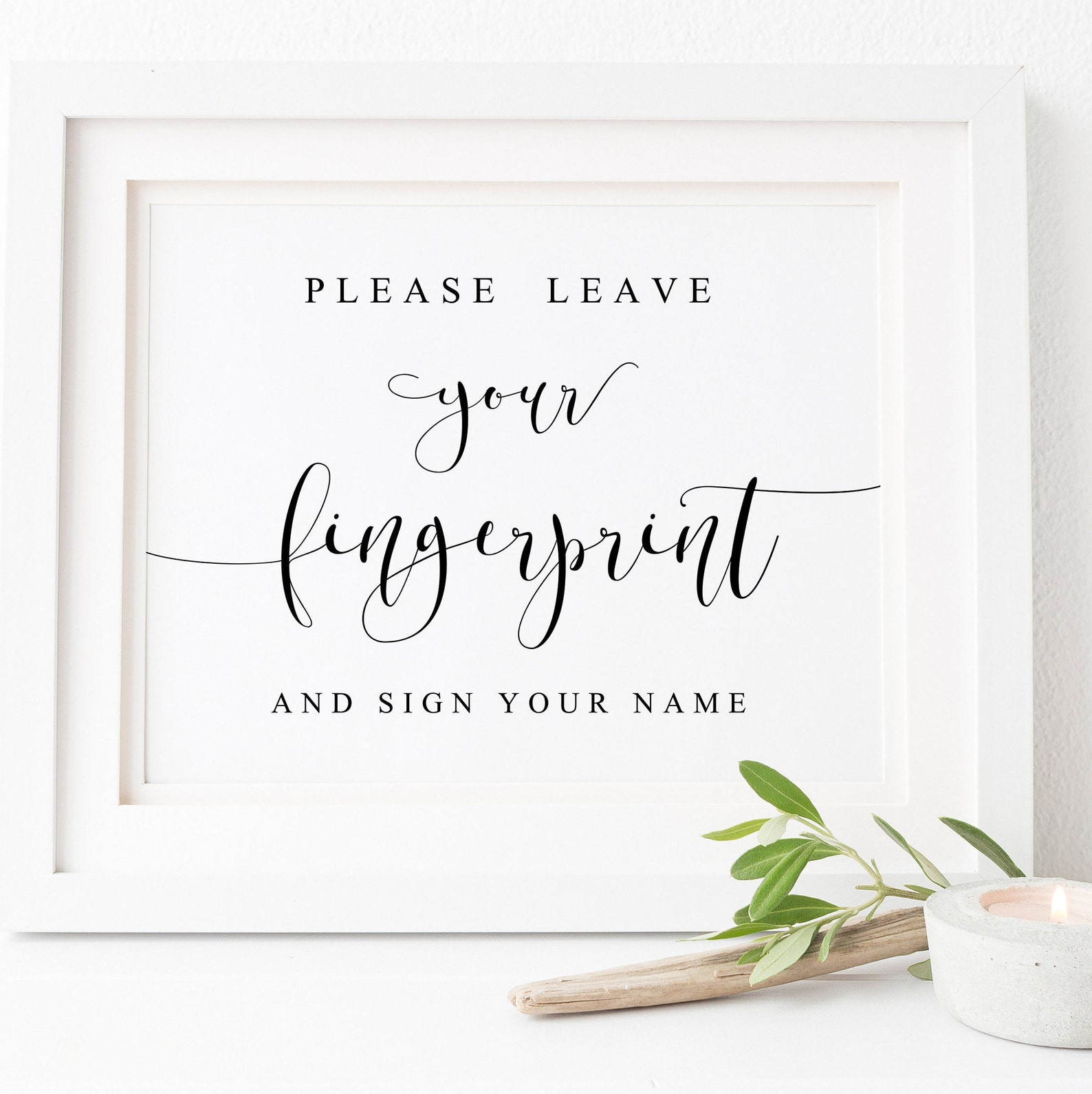 Please Leave Your Fingerprint Sign-fingerprint Guest Book | Etsy