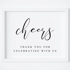Cheers Sign-Wedding Cheers Sign-Cheer Printable-Open Bar | Etsy