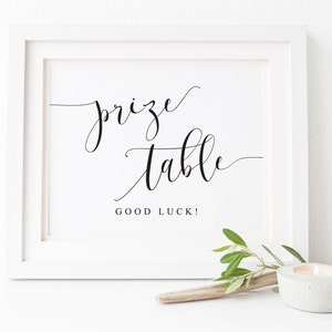 Prize Table Sign.prize Table Printable.bridal Shower Party Sign.bridal ...