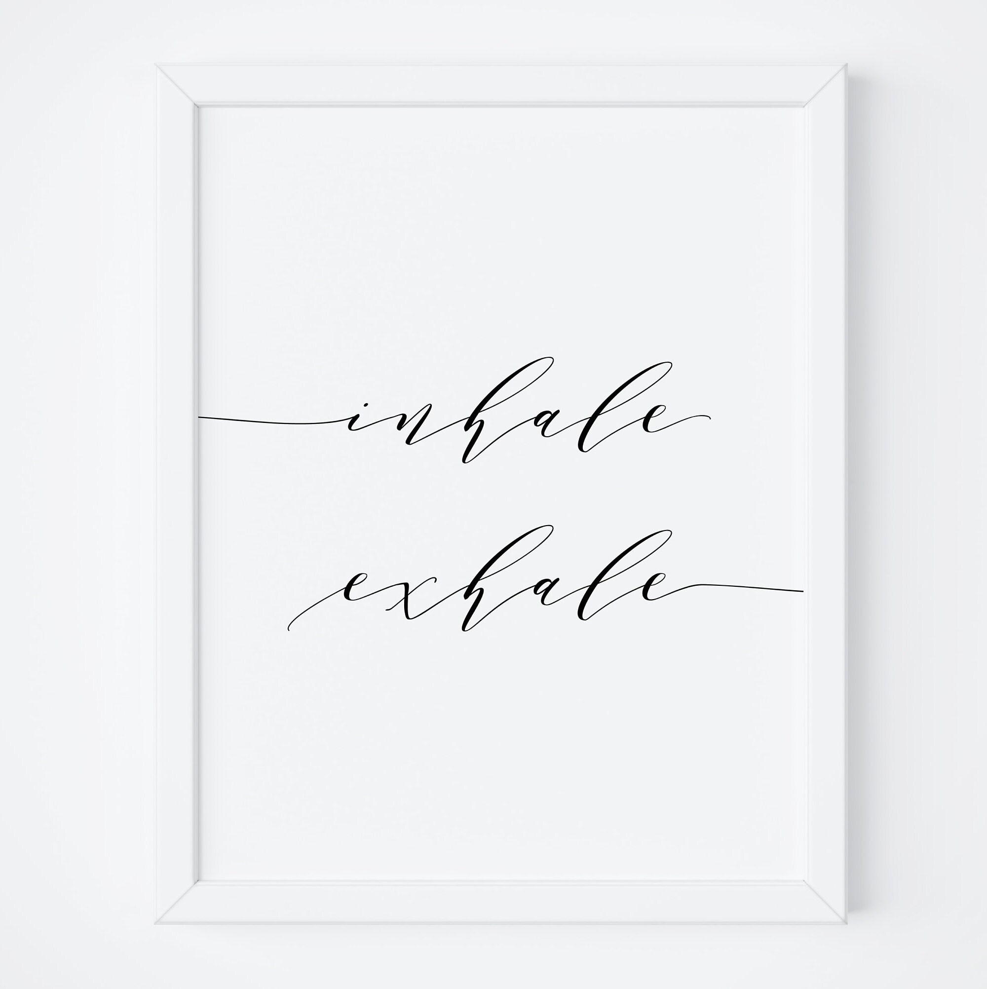 Inhala Exhale Imprimible. Cartel de Yoga. Inhalar Exhalar arte de pared ...